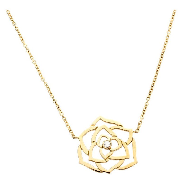 Piaget Rose Diamond 18k Rose Gold Necklace For Sale at 1stDibs