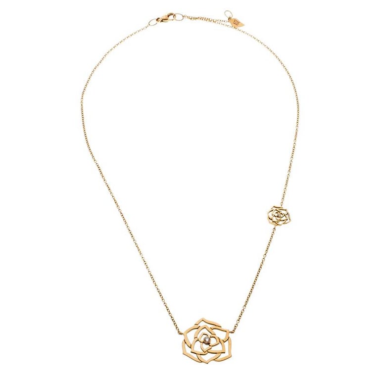 Piaget Rose Diamond 18k Rose Gold Necklace For Sale at 1stDibs