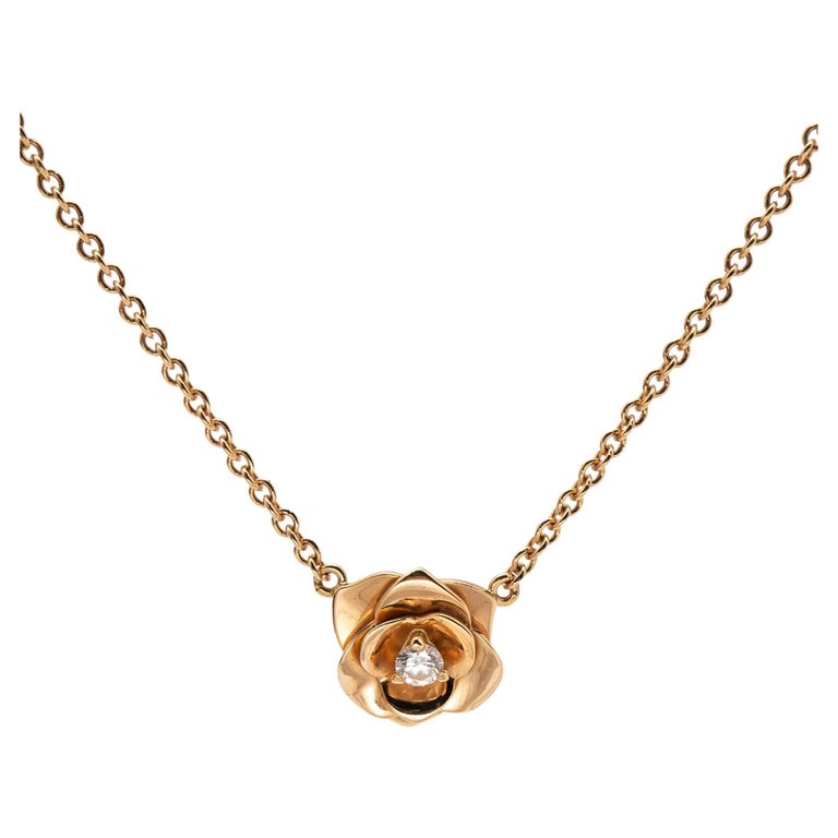 Piaget Rose Diamond 18k Rose Gold Necklace at 1stDibs