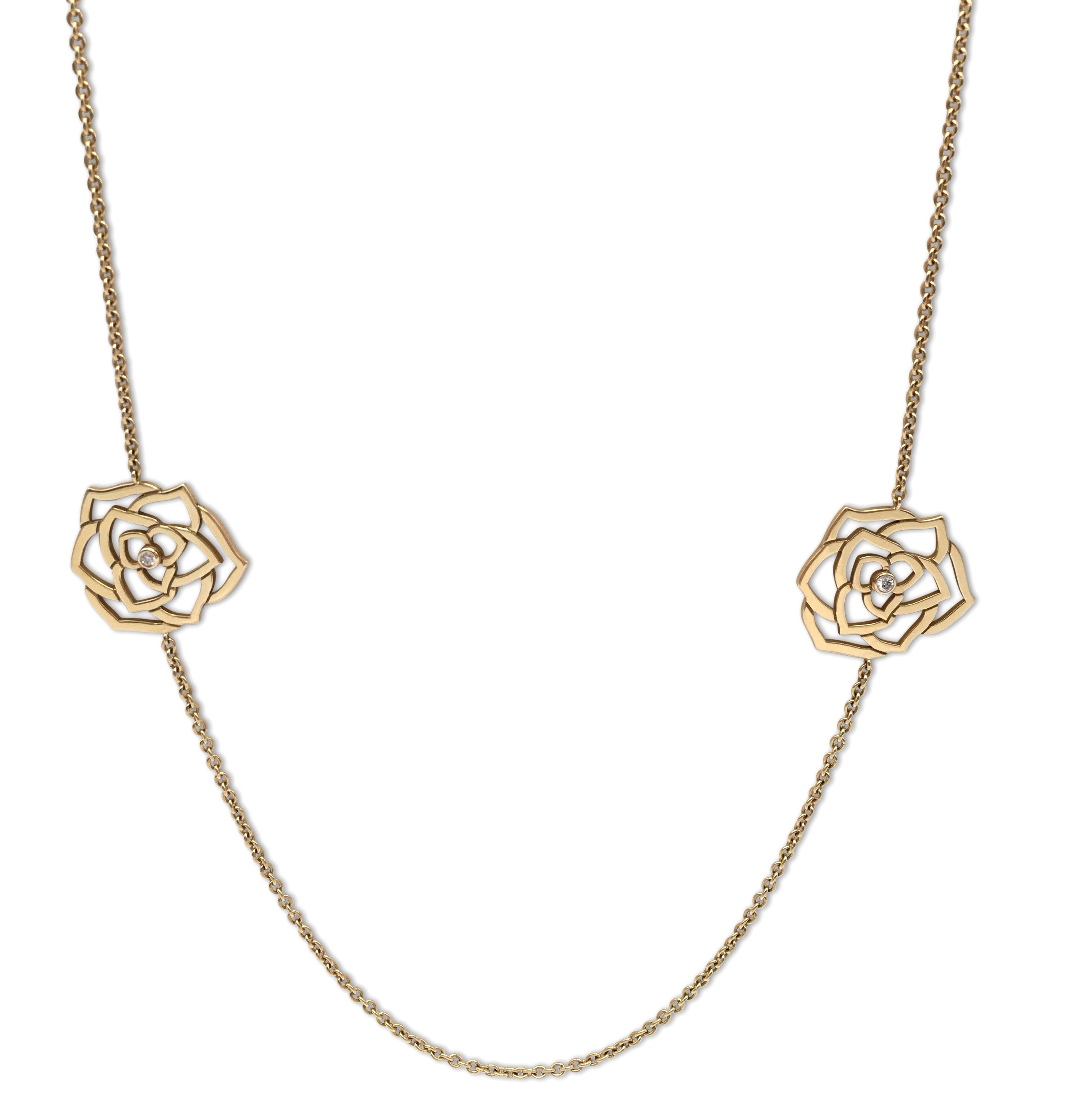 Piaget 'Rose' Rose Gold and Diamond Openwork Long Necklace at 1stDibs ...