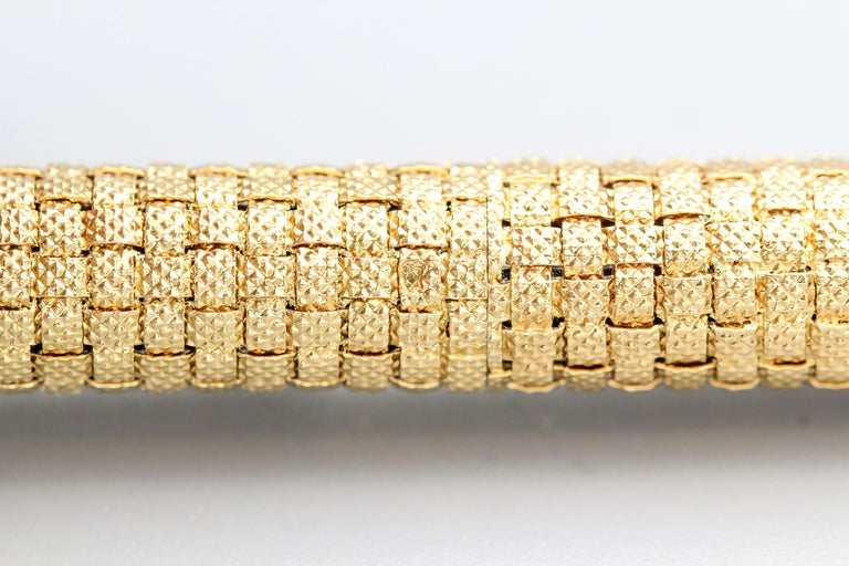 Piaget Sapphire and 18 Karat Gold Basket Weave Ballpoint Pen at 1stDibs ...