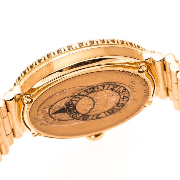 Piaget Silver 18K Rose Gold Diamonds Traditional Women's Wristwatch 26 ...