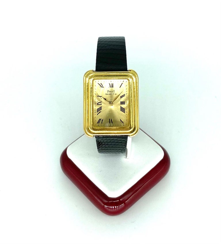 Piaget Stepped Case 18k Solid Gold Watch circa 1980’s For Sale at ...