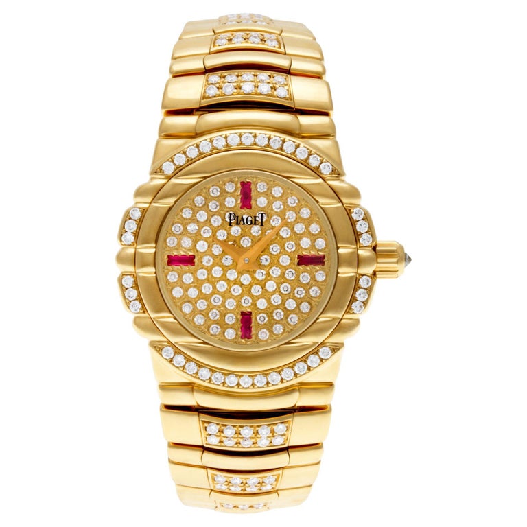 Piaget Tanagra in 18k Yellow Gold with Factory Original Diamond Bezel ...