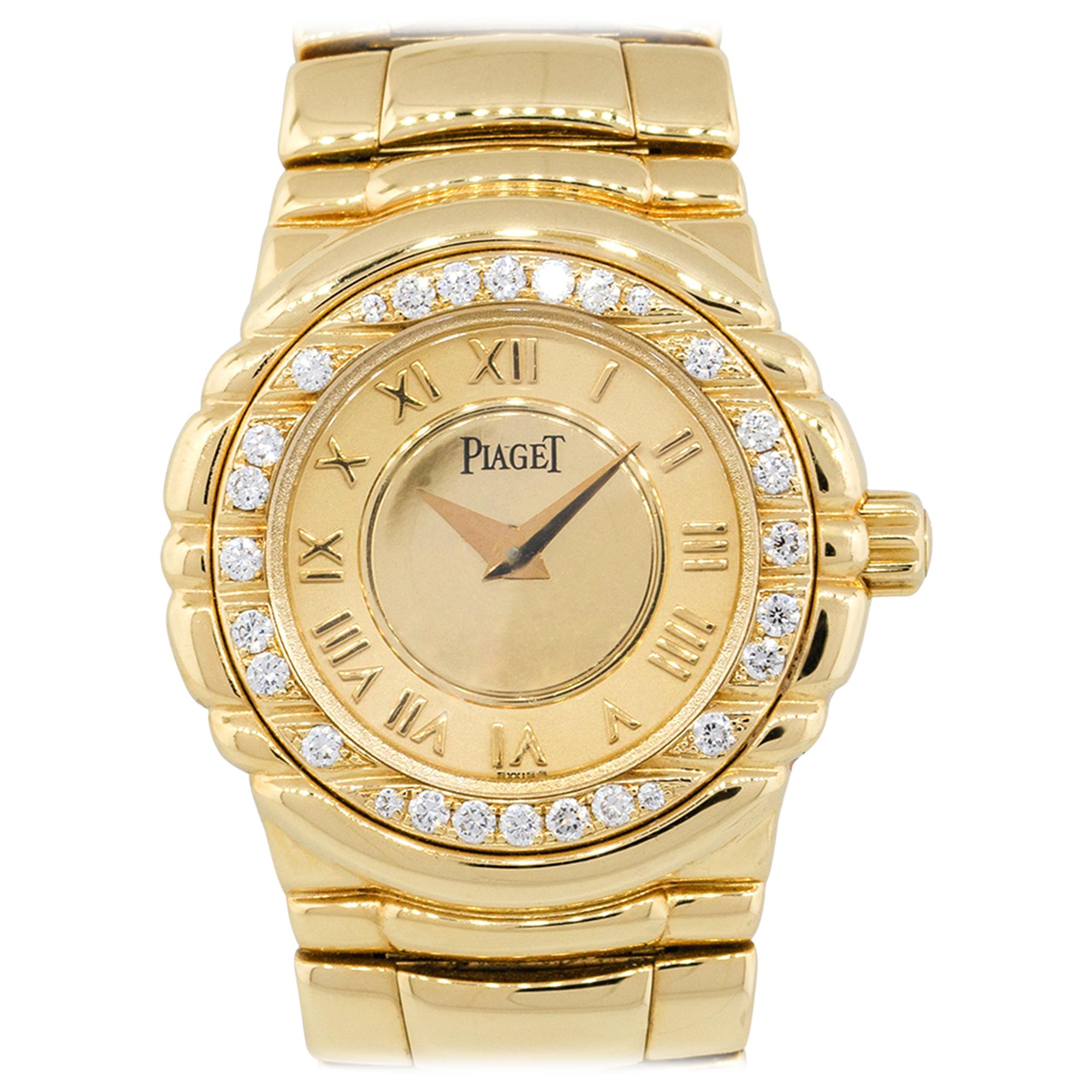 Piaget Tanagra Dial Diamond Bezel Watch 18 Karat in Stock at 1stDibs