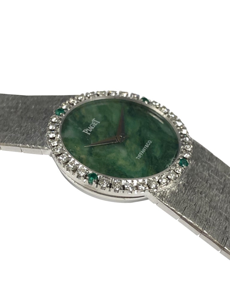 Piaget Tiffany and Co. White Gold Diamond Jadeit and Emerald Ladies ...