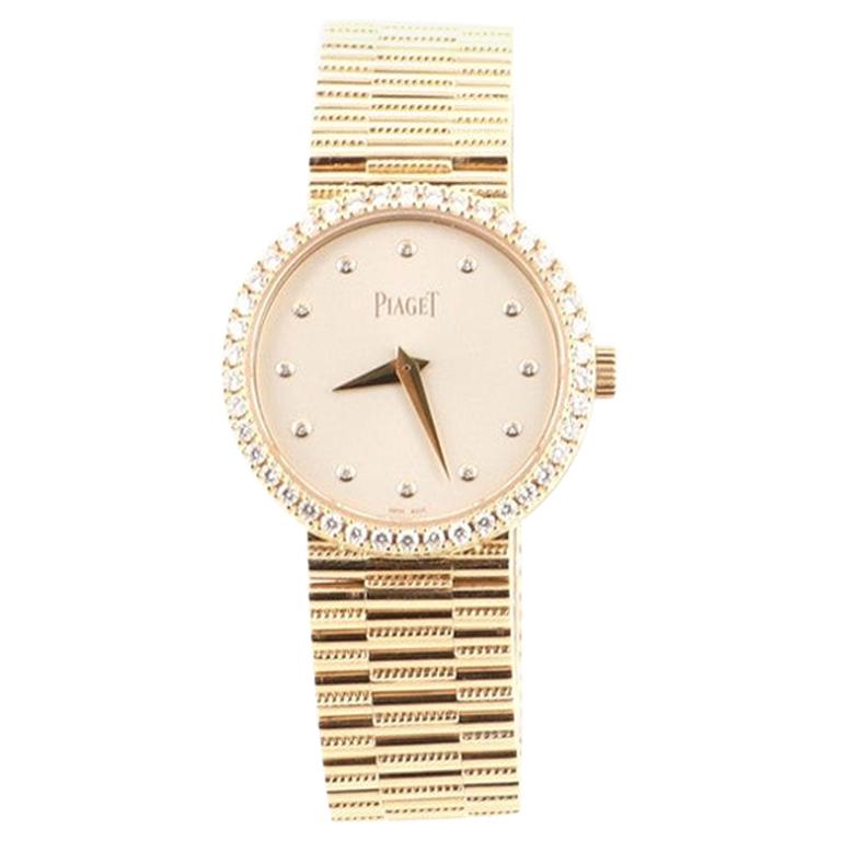 Piaget Traditional Manual Watch Rose Gold with Diamond Bezel and ...