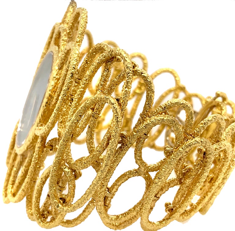 Piaget Vintage Cuff Watch in 18 Karat Yellow Gold with a Malachite ...