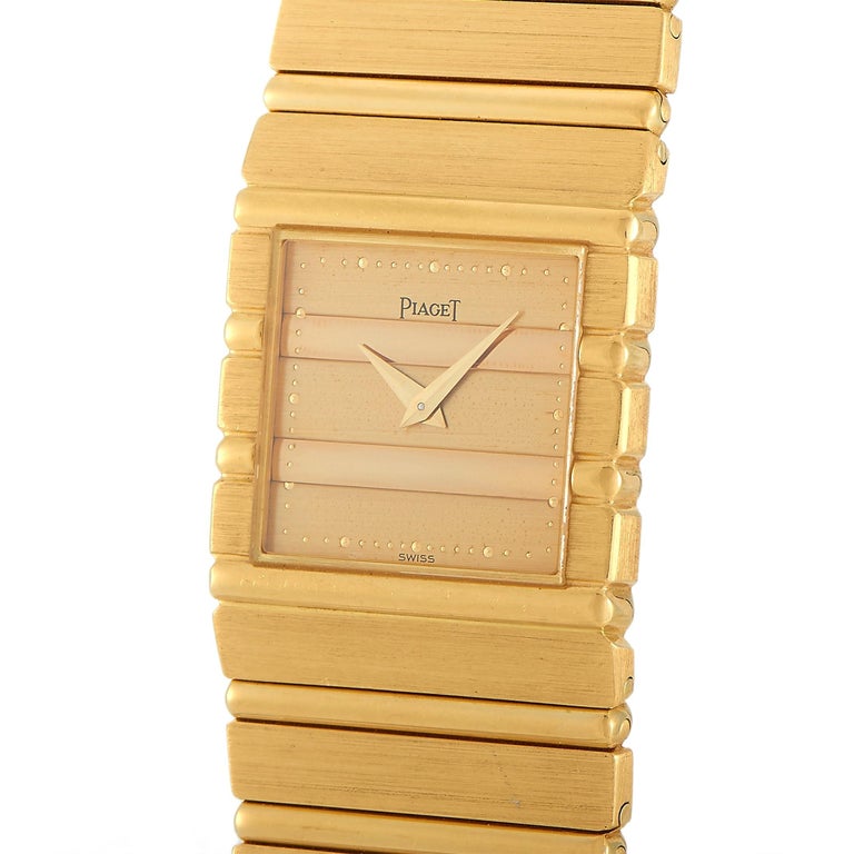 Piaget Vintage Polo 18K Yellow Gold Quartz Watch 7131-C701 at 1stDibs