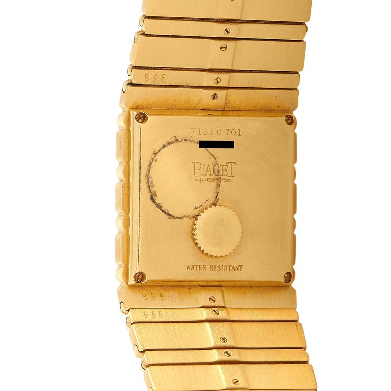 Piaget Vintage Polo 18K Yellow Gold Quartz Watch 7131-C701 at 1stDibs