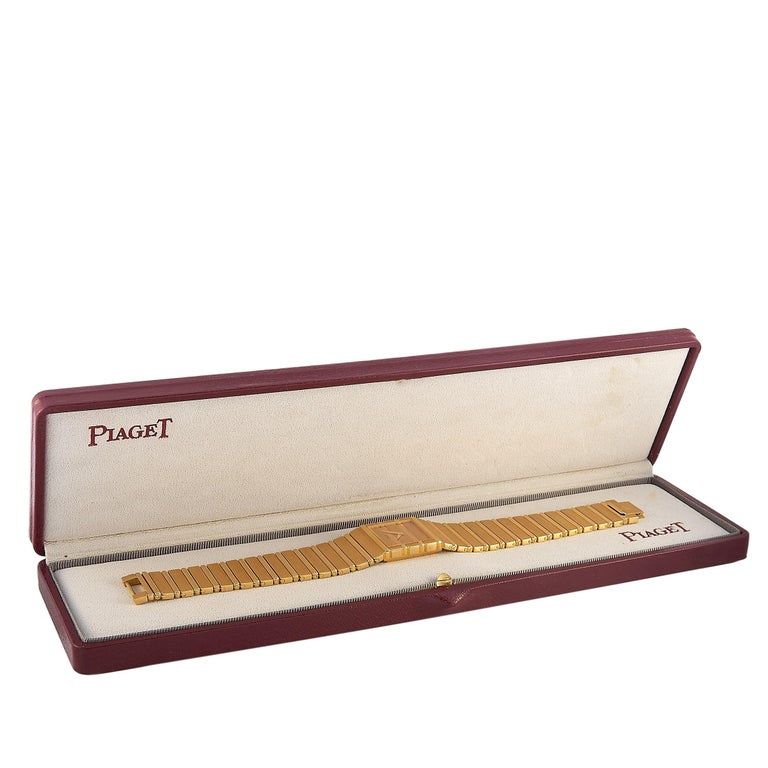 Piaget Vintage Polo 18K Yellow Gold Quartz Watch 7131-C701 at 1stDibs