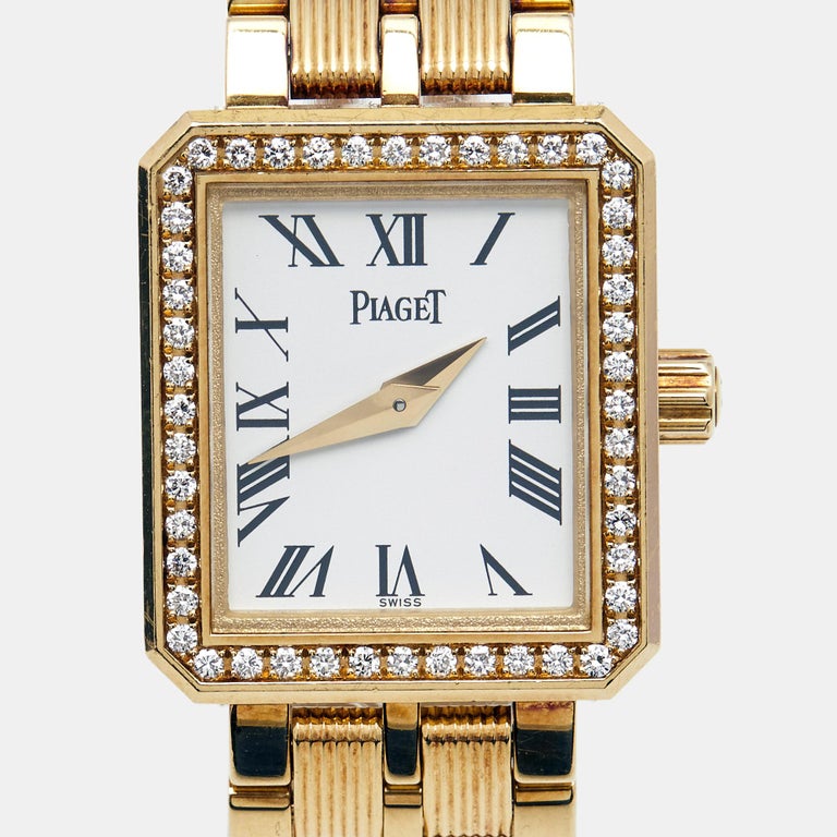 Piaget White 18k Gold Diamond Protocol 5355 M601D Women's Wristwatch 20 ...