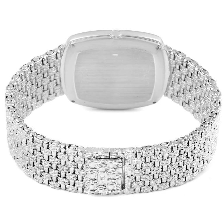 Piaget White Gold Pave Diamond Sapphire Dial Vintage Unisex Watch 9741 ...