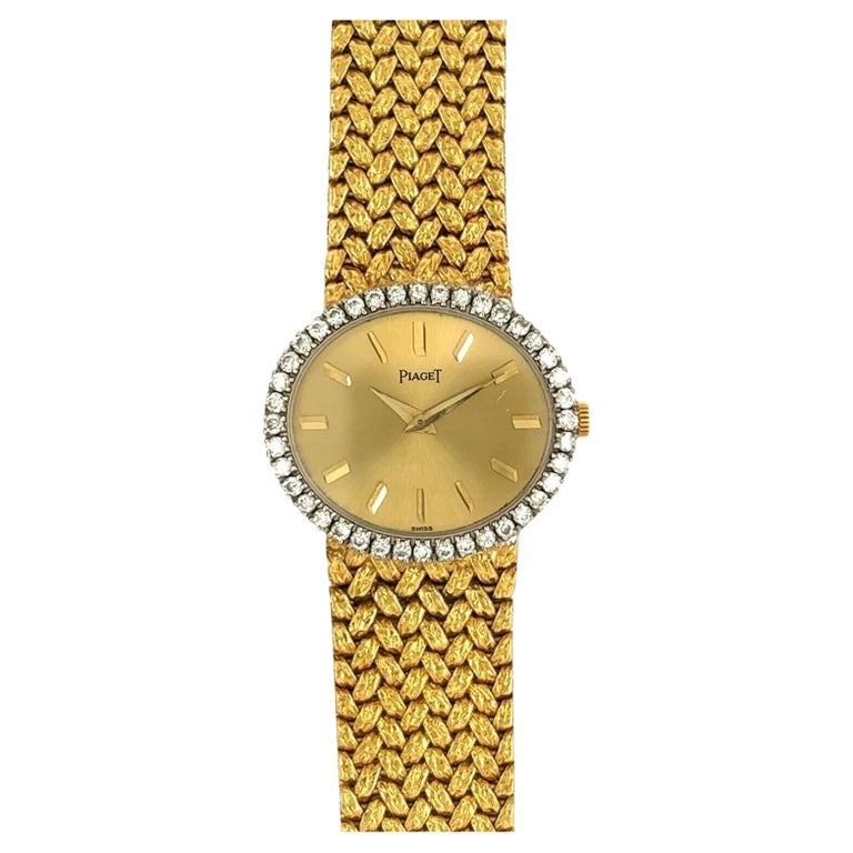 Piaget Yellow Gold and Diamond Watch For Sale at 1stDibs