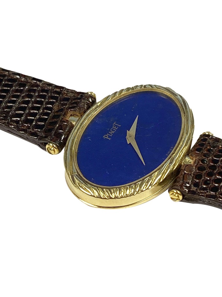 Piaget Yellow Gold and Lapis stone Dial Mechanical Ladies Wrist Watch ...