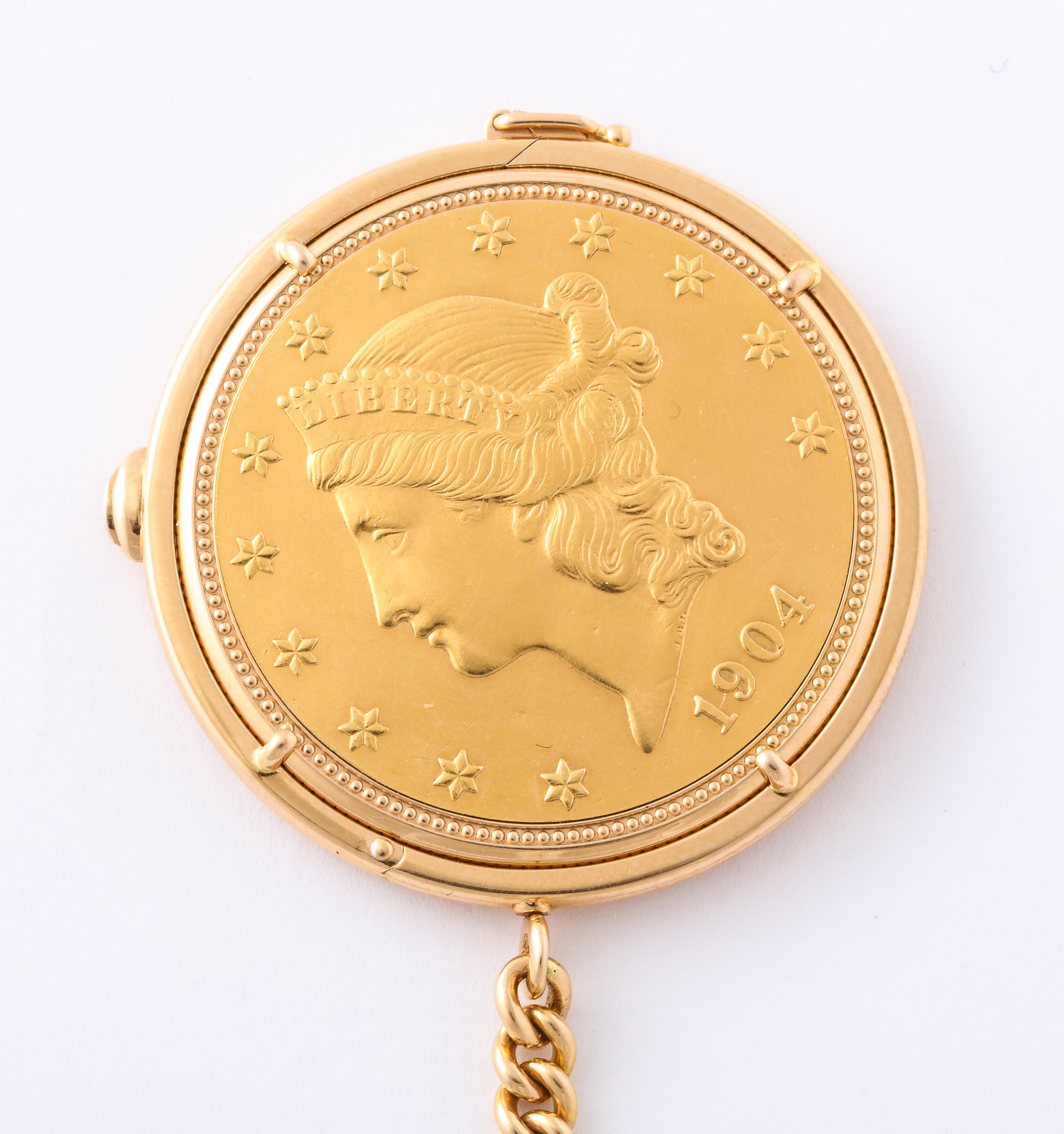 Piaget Yellow Gold Swiss Movement Magic Coin Pocket Watch For Sale at ...
