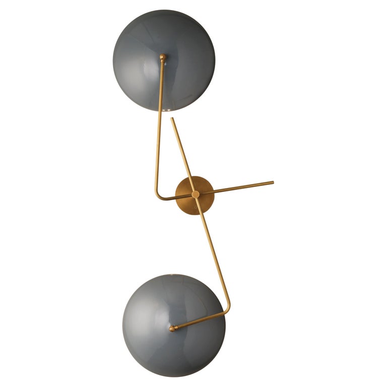 Pianeta Large-Scale Wall Light or Sconce in Enamel and Brass, Blueprint ...