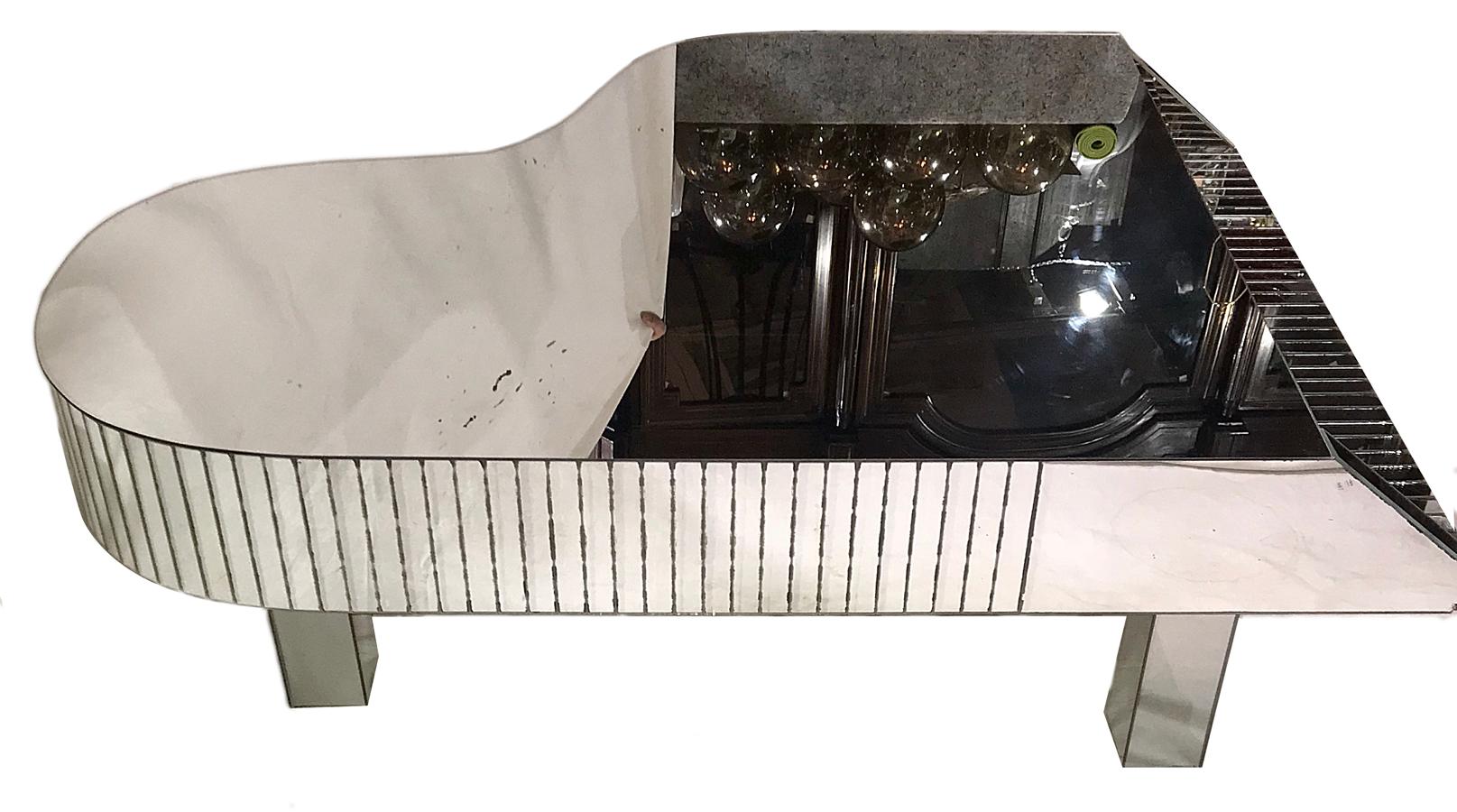 Piano Shaped Mirrored Coffee Table For Sale at 1stDibs | piano shaped ...