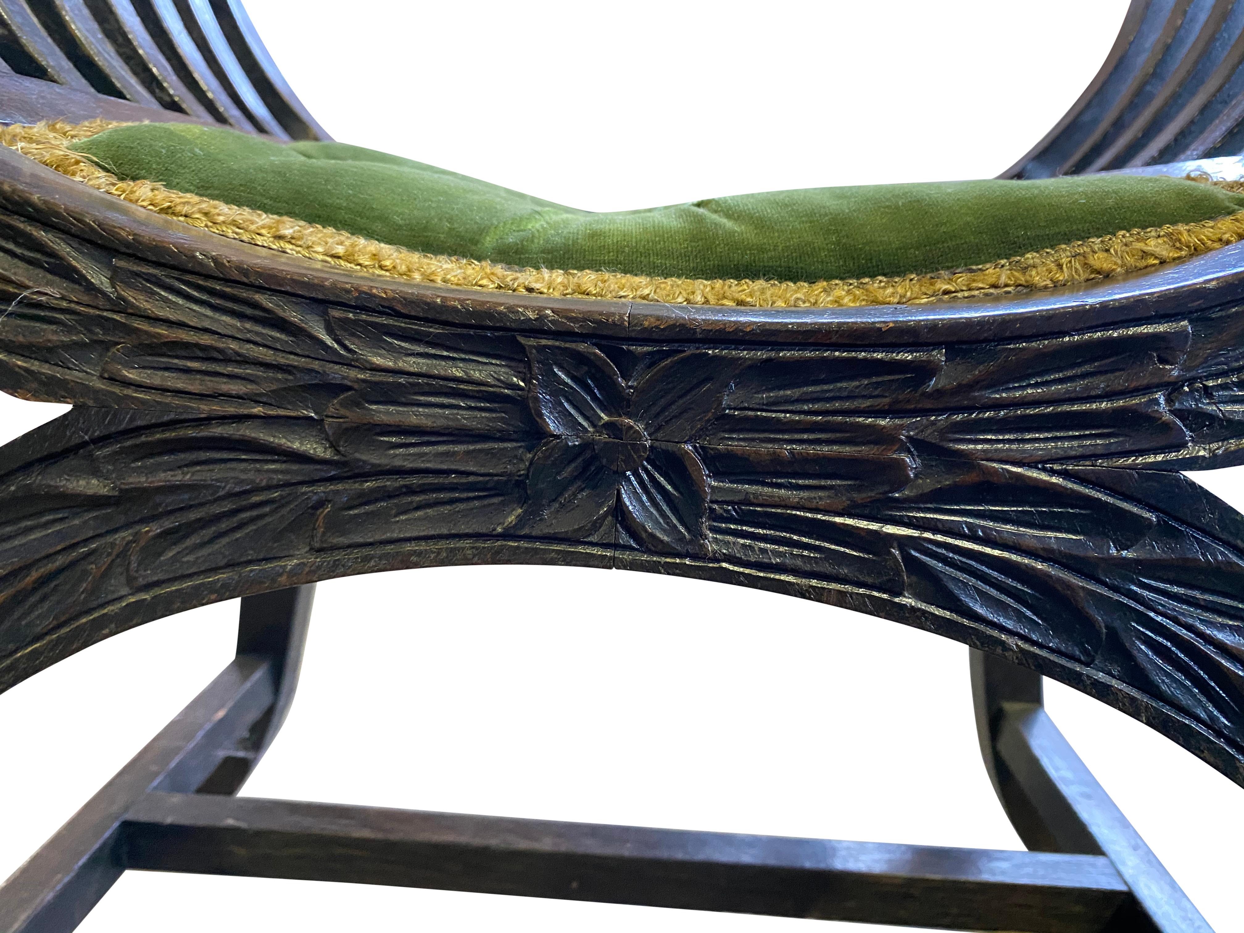 Piano Stool with Green Cushion, 19th Century For Sale at 1stDibs ...