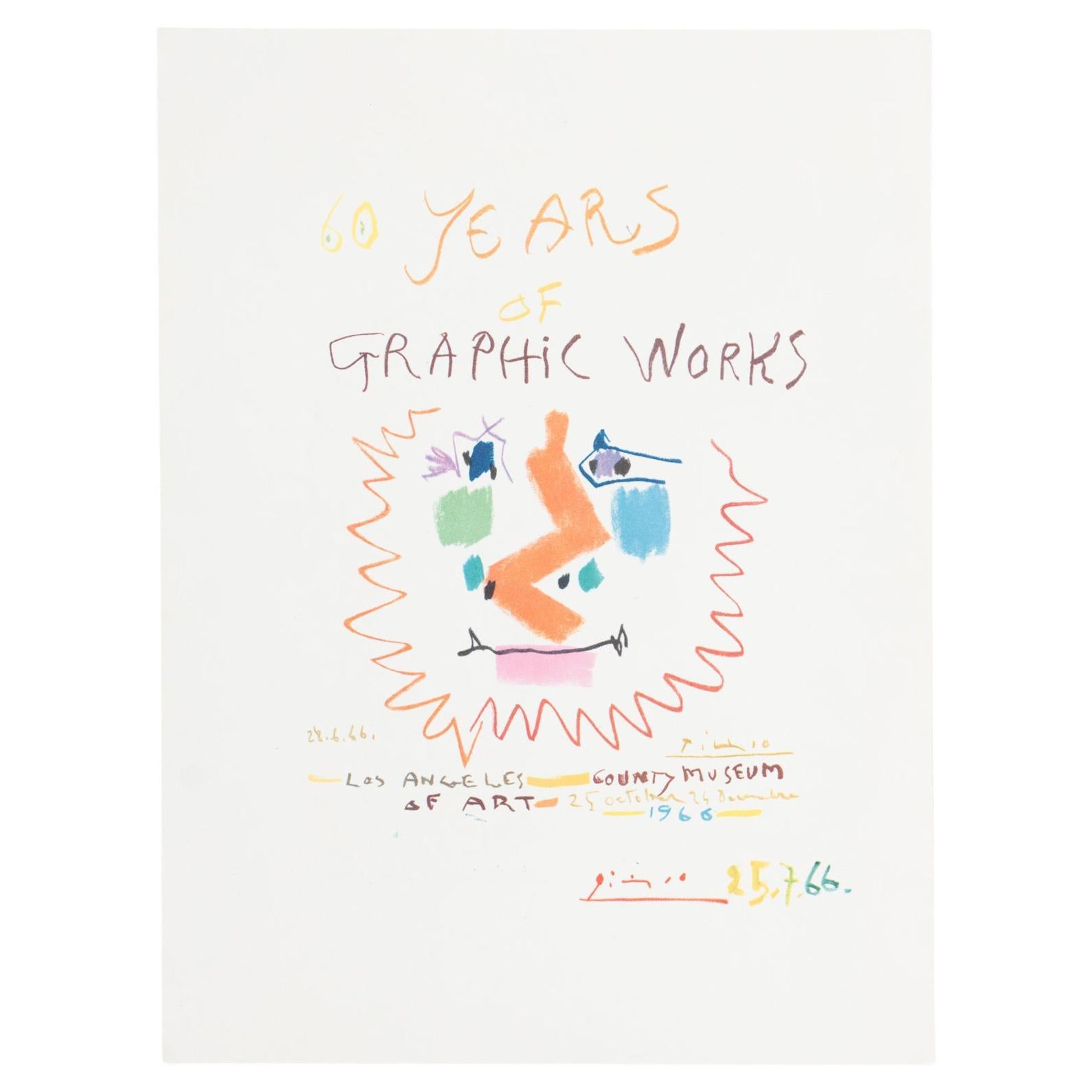 Original Picasso Lithography, Drawings Exhibition, 1961 For Sale at 1stDibs