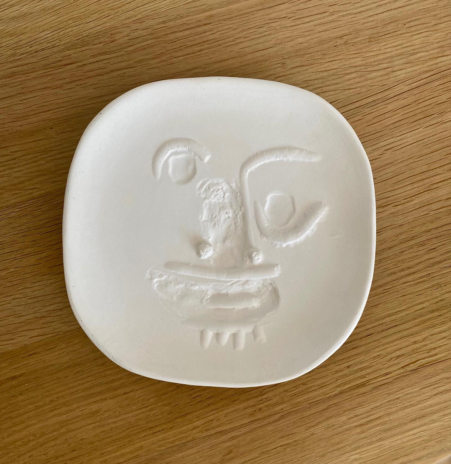 Picasso Original Ceramic Plate Edition Madoura "Visage aux yeux ronds ...