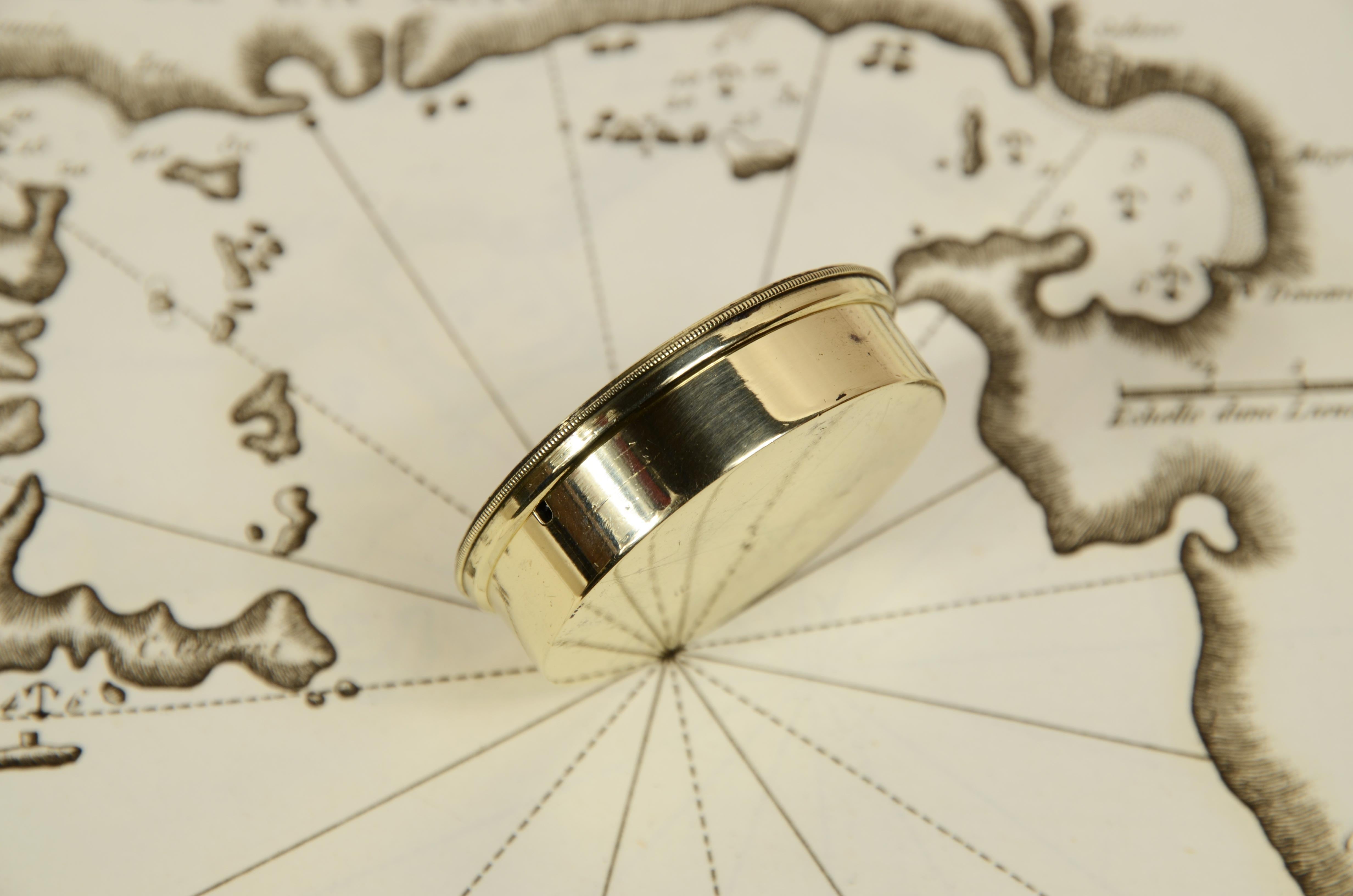 Small traveler's pocket compass, Victorian-era turned brass For Sale at ...