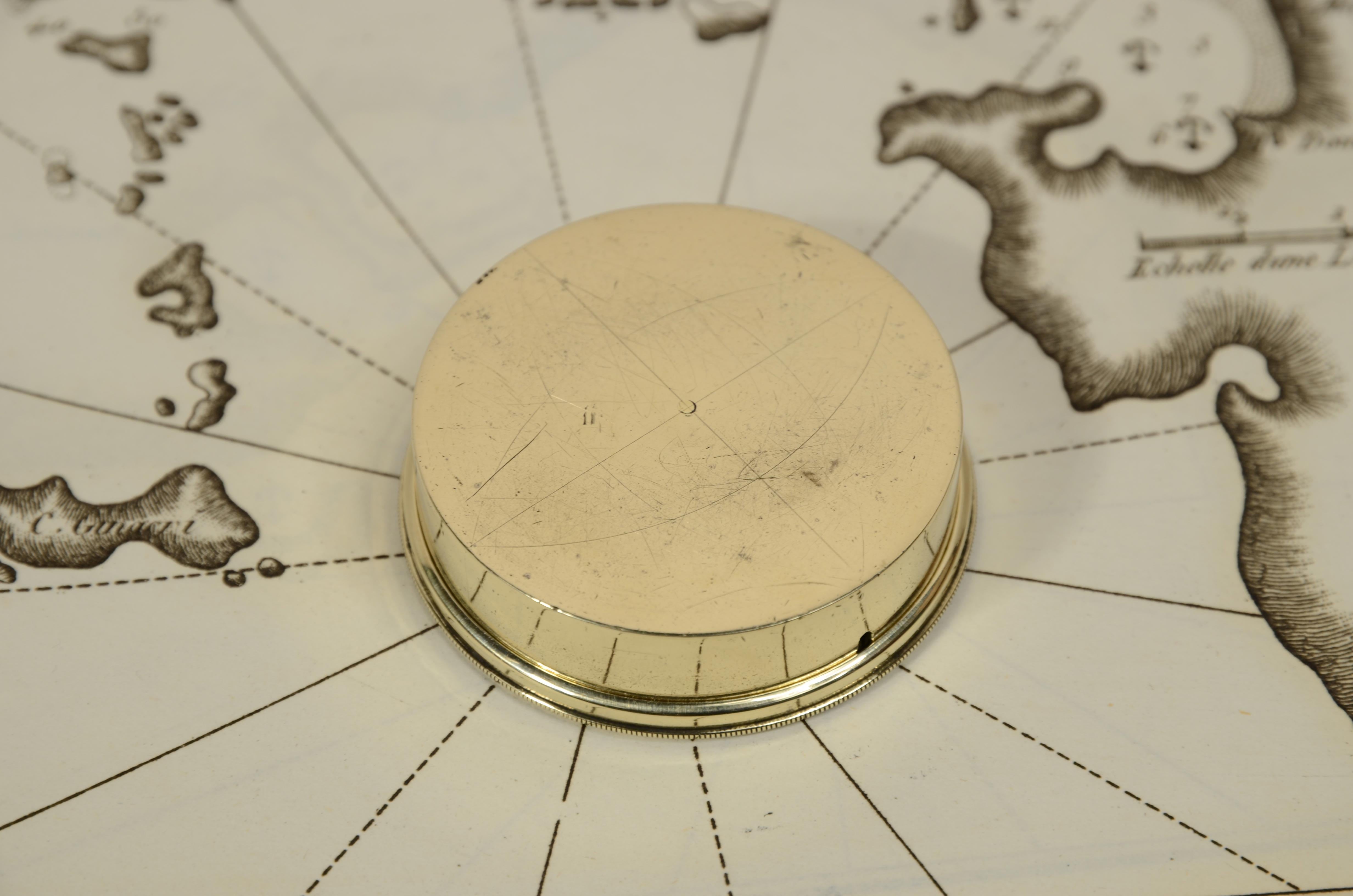 Small traveler's pocket compass, Victorian-era turned brass For Sale at ...