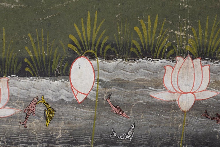 Pichhwai Hindu Painting of Krishna under Tree of Life at 1stDibs ...