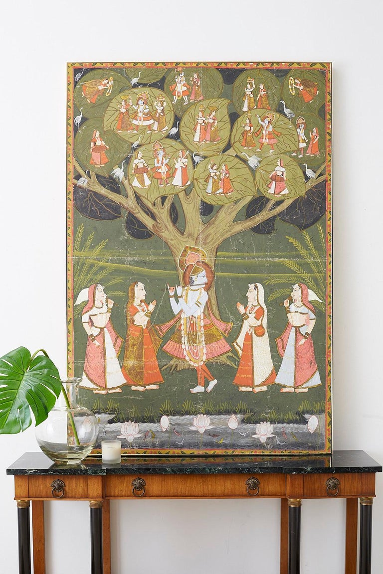 Pichhwai Hindu Painting of Krishna under Tree of Life at 1stDibs ...
