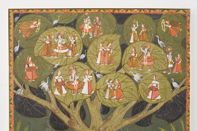 Pichhwai Hindu Painting of Krishna under Tree of Life at 1stDibs ...