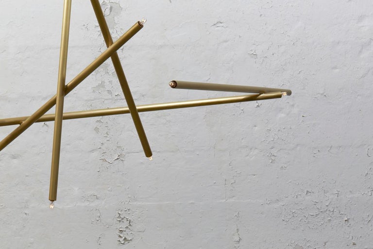 Pick Up Stick Chandelier 6 Stick by Billy Cotton in Brushed Brass For ...