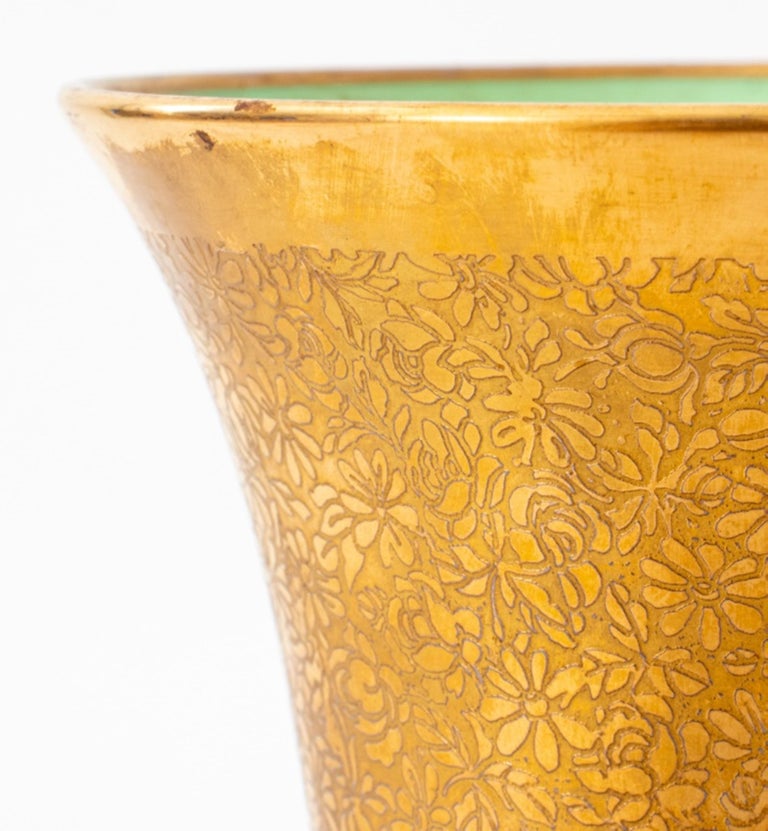 Pickard Gold Encrusted Campagna-Form Urns, Pair For Sale at 1stDibs
