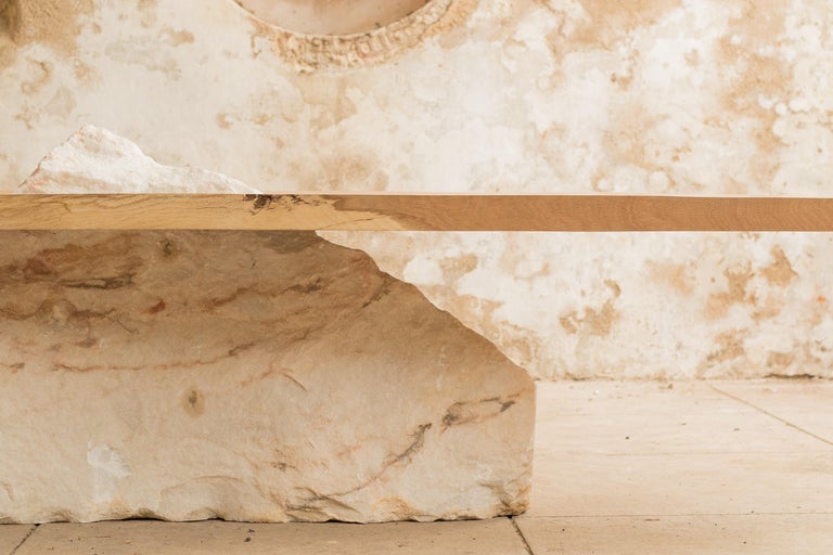 Pico Branco Contemporary Dining Table White Marble and Wood by Mircea ...