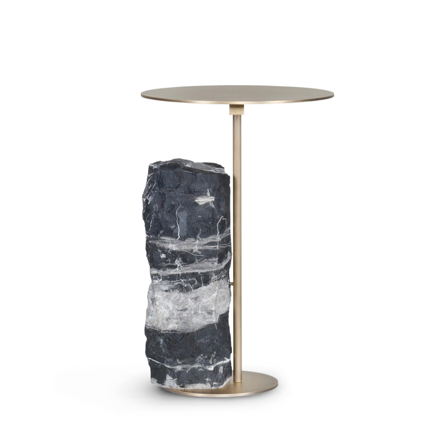 Organic Modern Pico Side Table, Portoro Marble, Handmade by Greenapple For Sale at 1stDibs ...