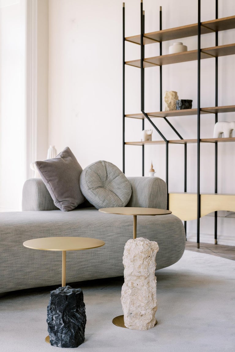 Greenapple Side Table, Pico Side Table, Portoro Marble, Handmade in Portugal For Sale at 1stDibs