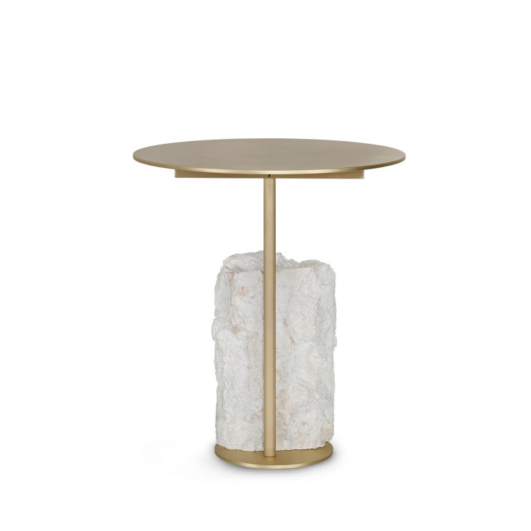 Organic Modern Pico Side Table, Coral Stone, Handmade in Portugal by ...