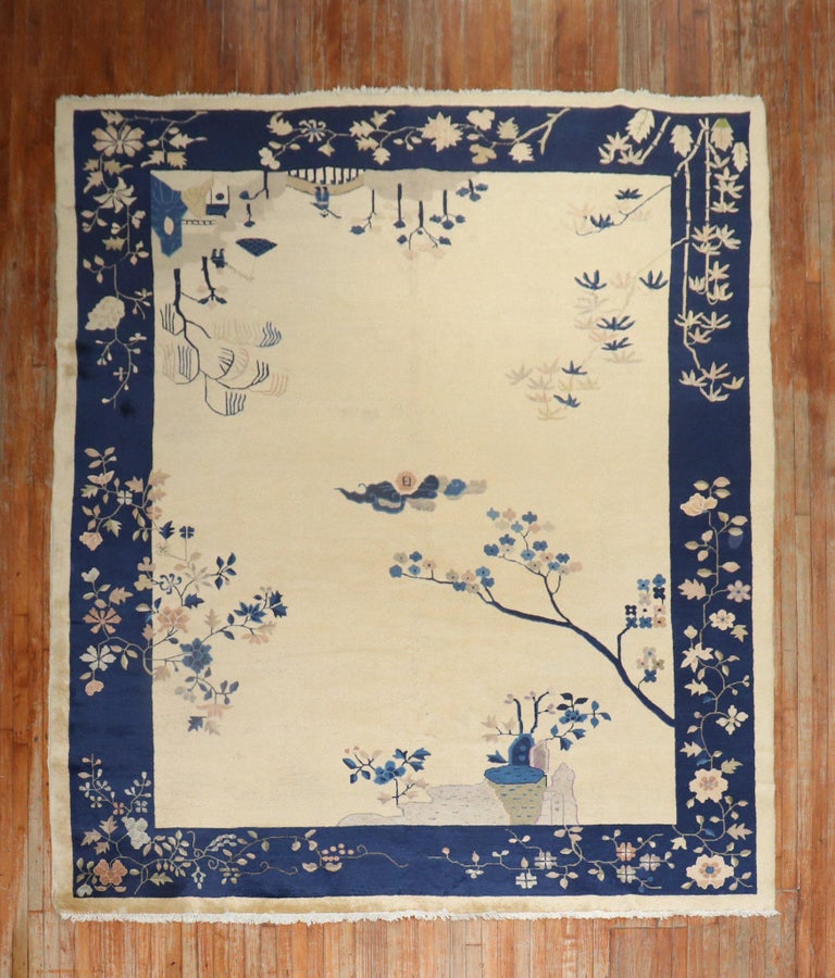 Pictorial Antique Chinese Rug For Sale at 1stDibs