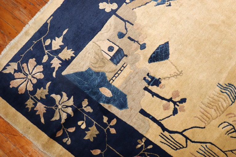 Pictorial Antique Chinese Rug For Sale at 1stDibs