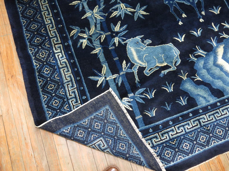 Pictorial Antique Chinese Square Rug at 1stDibs