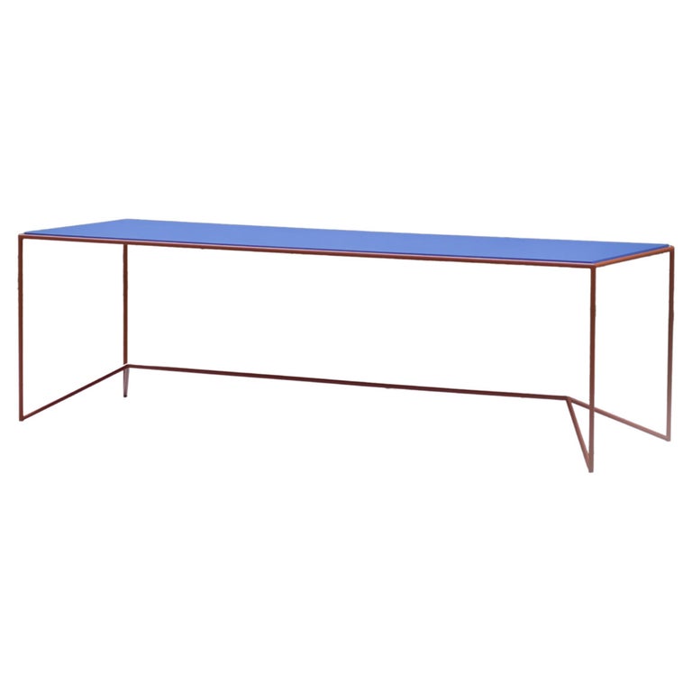Piece Large Terracotta and Blue Table by Maria Scarpulla For Sale at ...