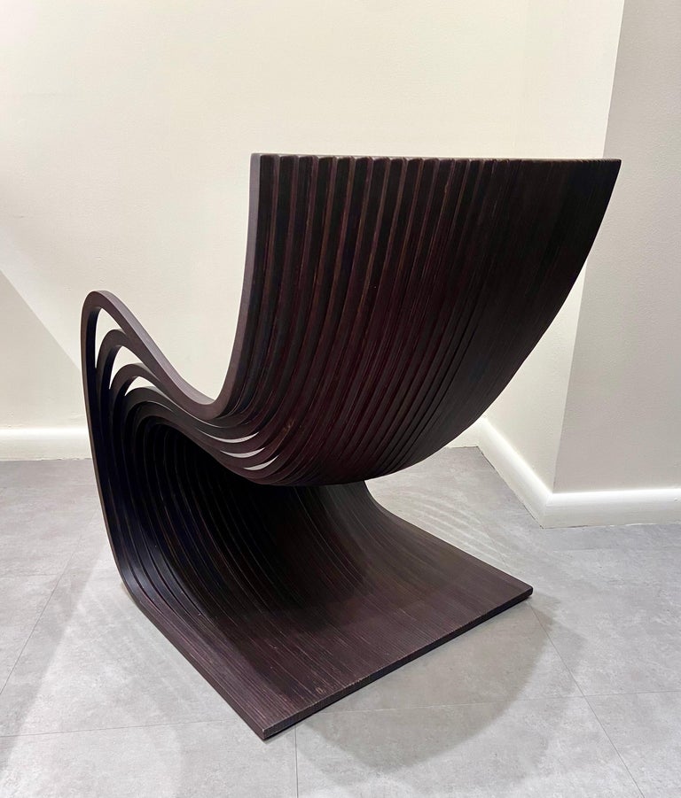 Piegatto Pipo Wenge Wood Lounge Chair at 1stDibs