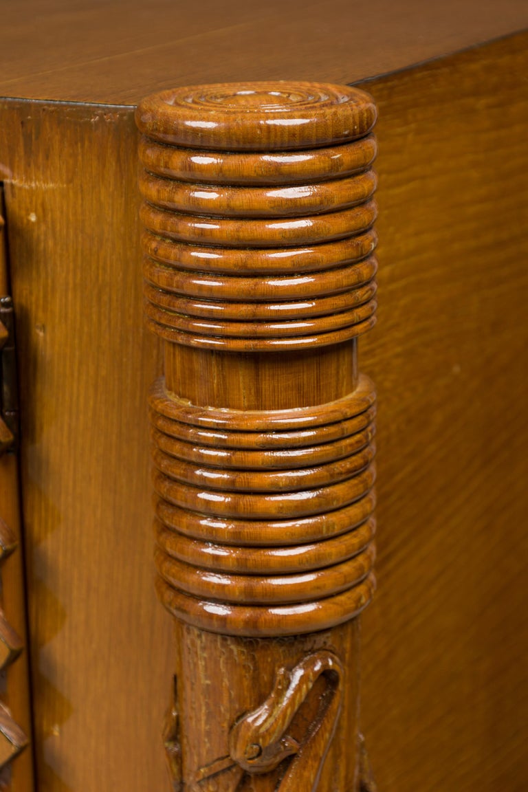 Pier Luigi Colli Italian Burled Birch and Carved Bird Design Sideboard ...