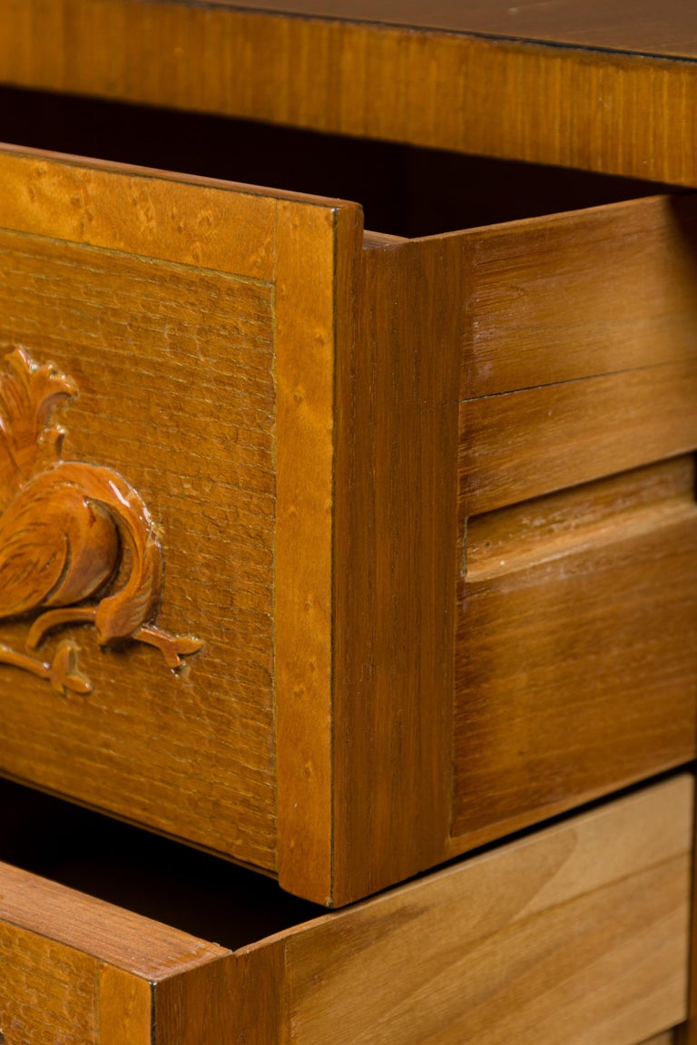 Pier Luigi Colli Italian Burled Birch and Carved Bird Design Sideboard ...