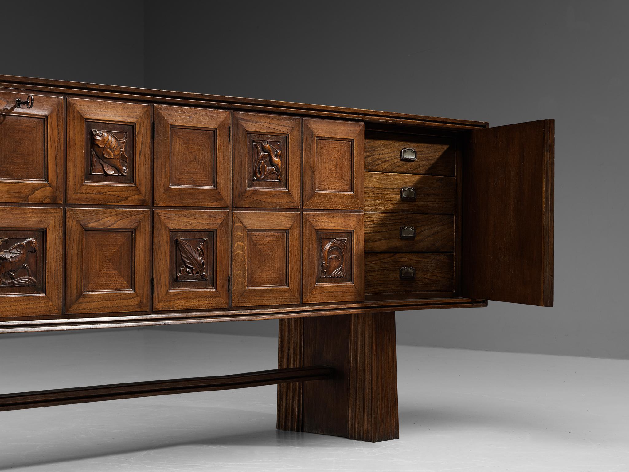 Pier Luigi Colli Sideboard in Oak For Sale at 1stDibs