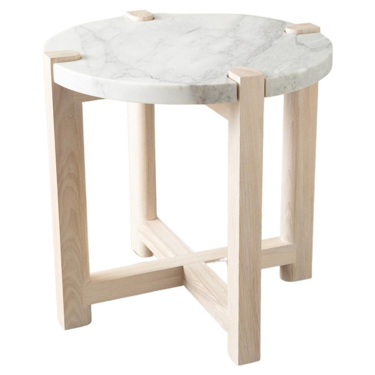 Pierce Side Table – Handmade in Solid Wood with Marble Top For Sale at ...