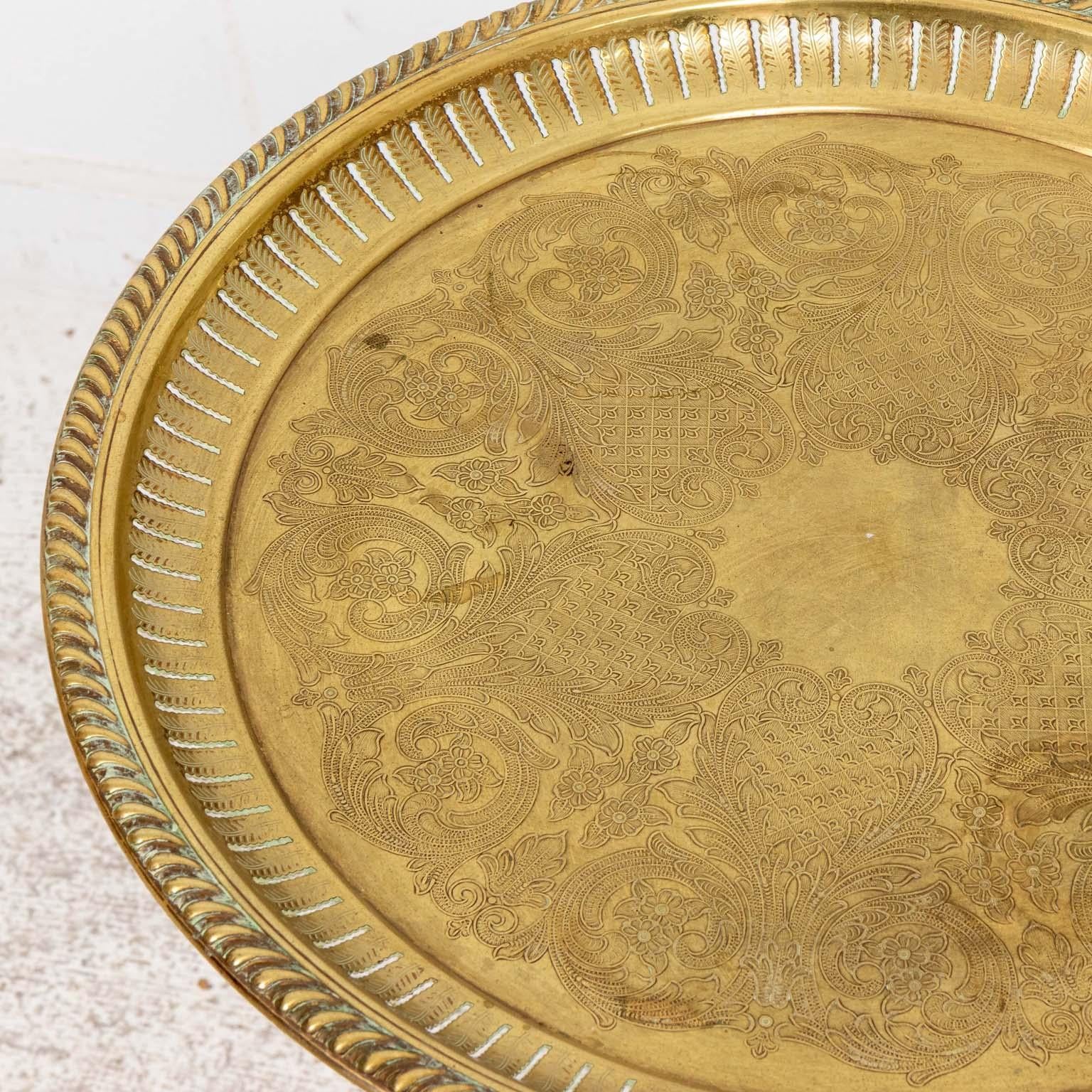 Pierced Brass Side Table For Sale at 1stDibs