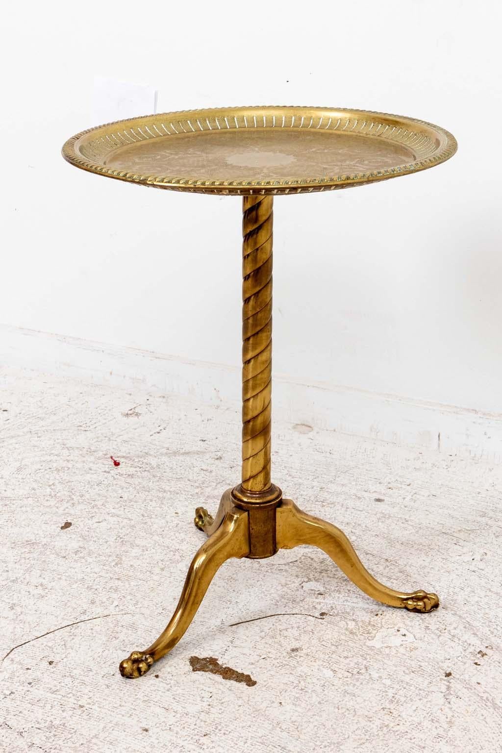 Pierced Brass Side Table For Sale at 1stDibs