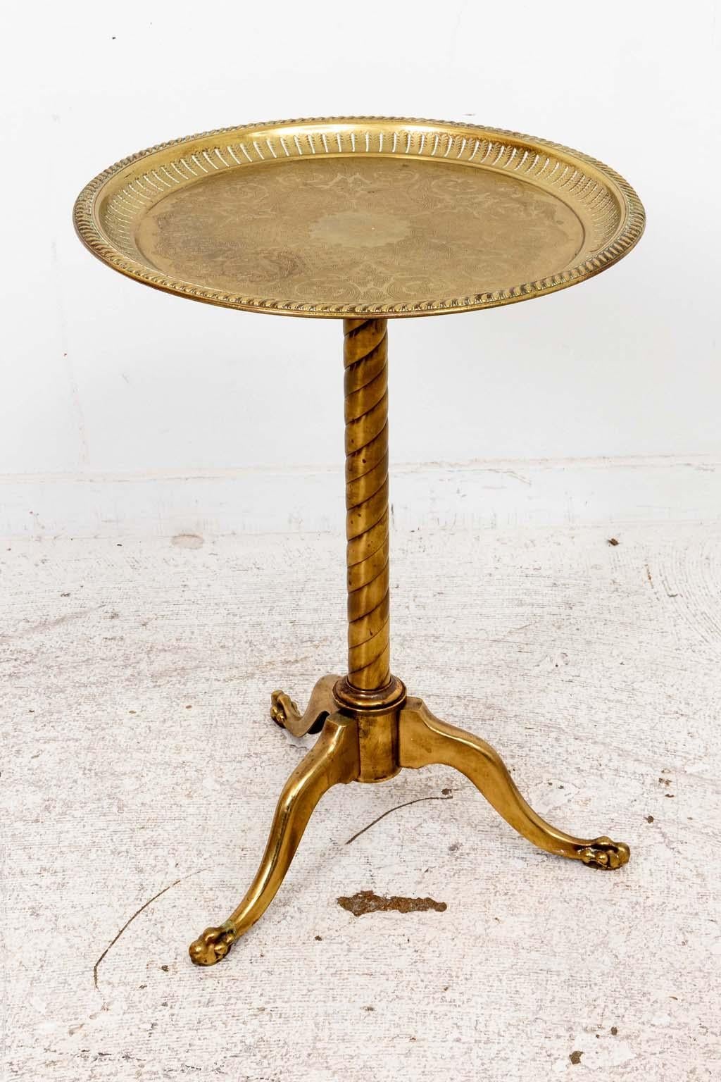 Pierced Brass Side Table For Sale at 1stDibs
