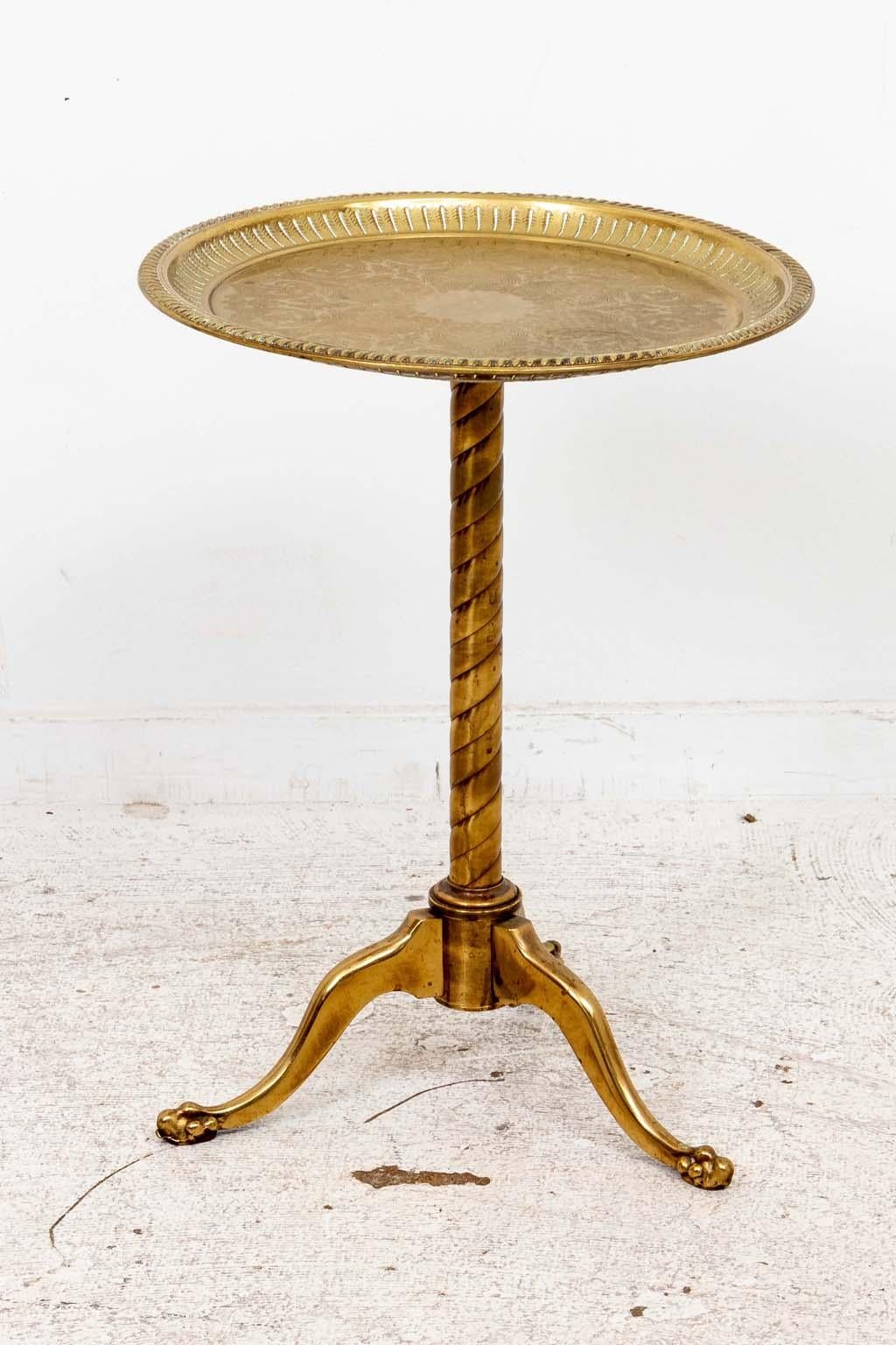 Pierced Brass Side Table For Sale at 1stDibs