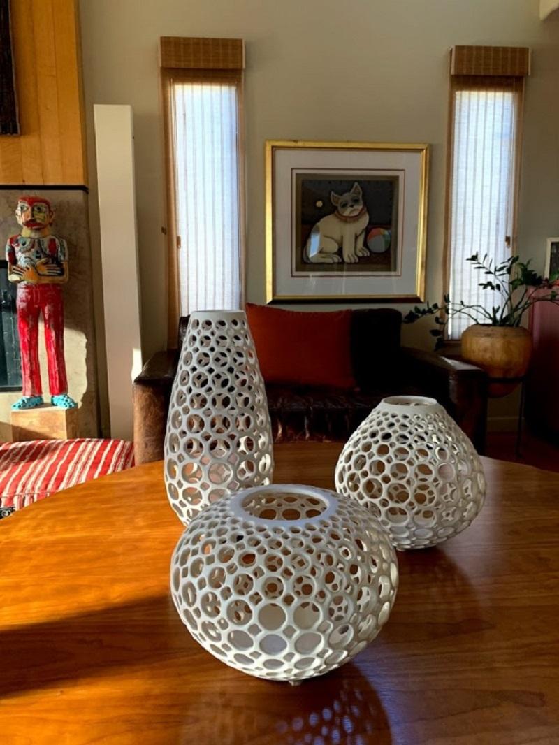 Pierced Ceramic Orb-White at 1stDibs | pierced pottery, piercing ...